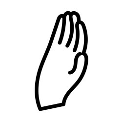 Human hand person icon isolated white thumb Vector Image