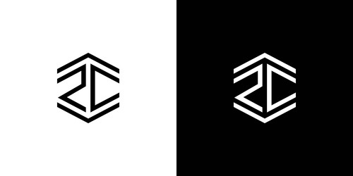 Modern and strong letter rc initials logo design Vector Image