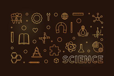 Science minimal horizontal outline or banner Vector Image