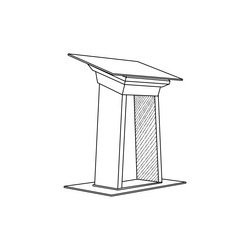 Podium line art design template symbol sign Vector Image
