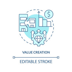Value creation blue gradient concept icon Vector Image