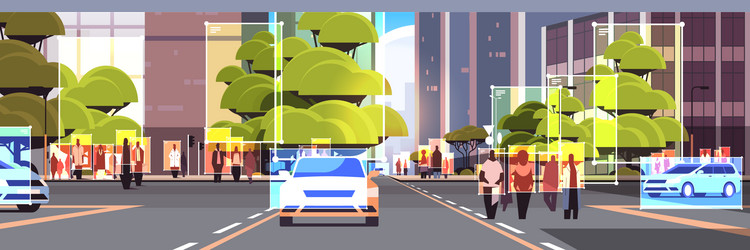 Detection and identification people cars Vector Image