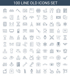 100 old icons Royalty Free Vector Image - VectorStock