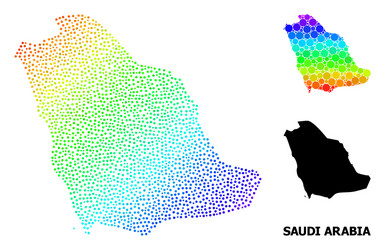 Net map saudi arabia with spectral gradient Vector Image