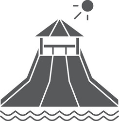 Water park slide icon symbol isolated on white Vector Image