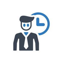 Effective working time icon flat Royalty Free Vector Image