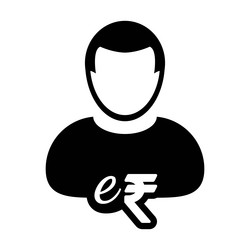 Male person e-rupi indian e-rupee digital Vector Image