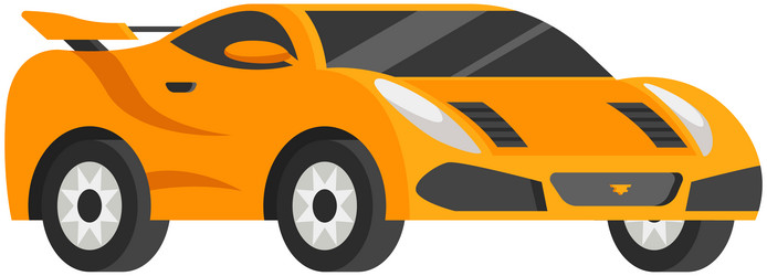 Auto hatchback flat style yellow color isolated Vector Image