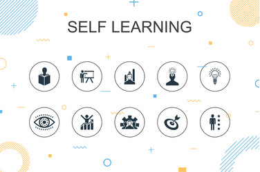 Self learning cartoon template with flat elements Vector Image