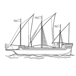 Sketch an old sailing ship coloring book Vector Image