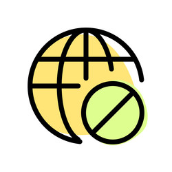 Internet banned or restricted on worldwide scale Vector Image