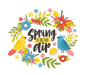 Flying white bird air spring postcard Royalty Free Vector