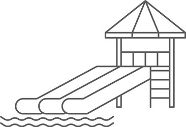 Water park slide icon symbol isolated on white Vector Image