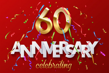 60 golden numbers and anniversary celebrating text