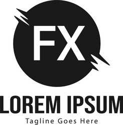 Initial fx logo template with modern frame Vector Image