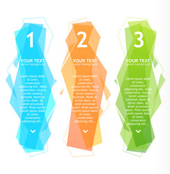 Colorful text box 1 2 3 Royalty Free Vector Image