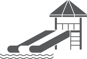 Water park slide icon symbol isolated on white Vector Image