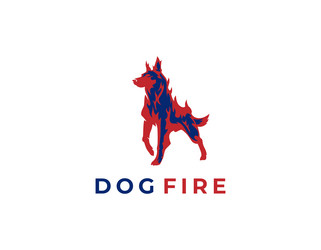 American guard dog logo design template Royalty Free Vector