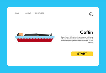 Coffin with dead man icon Royalty Free Vector Image