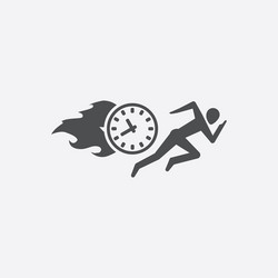 Running away time Royalty Free Vector Image - VectorStock