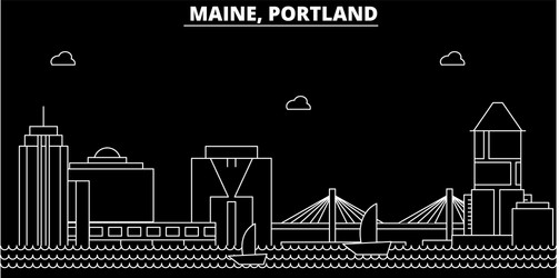 Portland Maine Skyline Vector Images (29)
