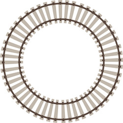 Realistic train track railroad contour Royalty Free Vector