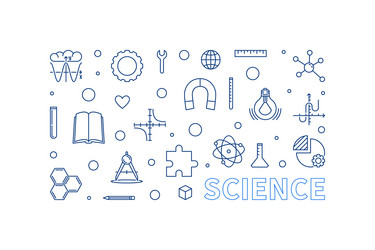 Science horizontal minimal thin line golden or Vector Image