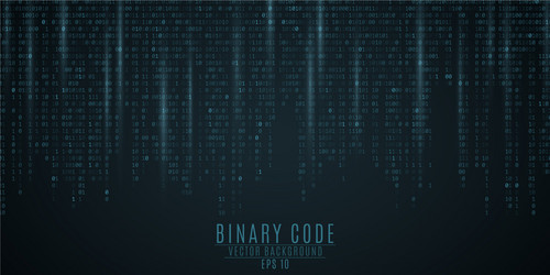 Falling random numbers blue matrix background Vector Image