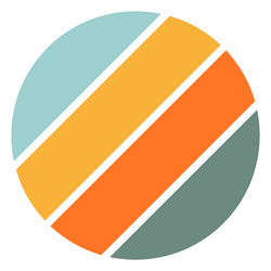 Retro sunset circle shape diagonal Royalty Free Vector Image