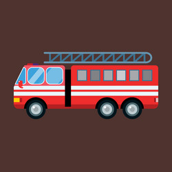 Fire truck car isolated Royalty Free Vector Image