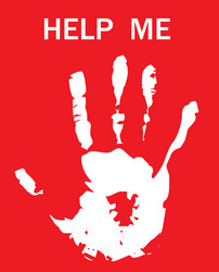 Helping hand concept gesture sign of help Vector Image