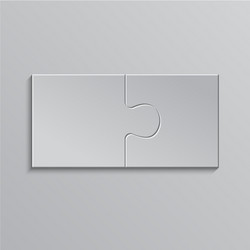 Two piece puzzle 2 step puzzle jigsaw pieces Vector Image