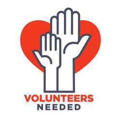 Volunteer line poster charity and donation banner Vector Image