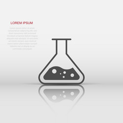 Chemistry beakers sign icon in flat style flask Vector Image