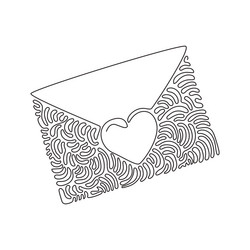 Single one line drawing opened mail envelope Vector Image