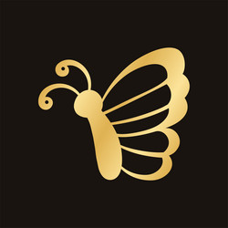 Gold butterfly logo abstract golden butterfly Vector Image