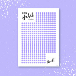 Habit tracker 365 days template diary Royalty Free Vector