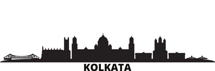 India kolkata tourism landmarks city Royalty Free Vector