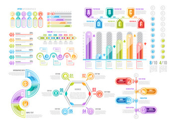 Infographic charts financial flow chart trends Vector Image