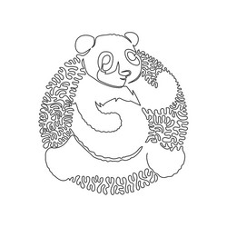 Continuous curve one line drawing of cute panda Vector Image