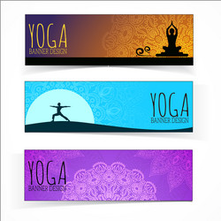 Yoga banner collection Royalty Free Vector Image