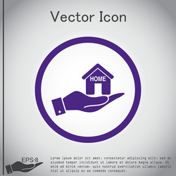 Hand holding a house icon home sign Royalty Free Vector