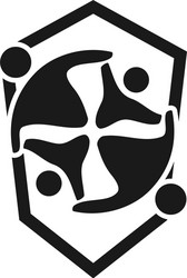 Magnify commitment teamwork together black logo Vector Image