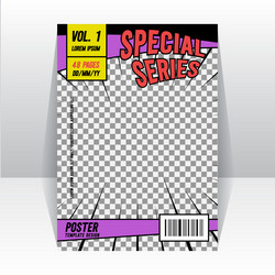 Simple comic magazine front page layout template Vector Image