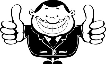 Cartoon giving thumbs up Royalty Free Vector Image