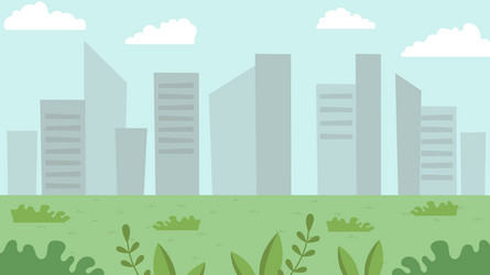 Urban landscape with large modern buildings Vector Image