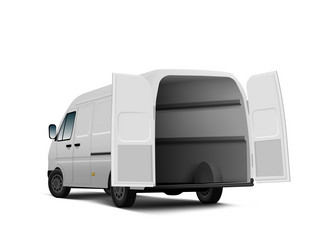 3d white delivery van full of boxes Royalty Free Vector