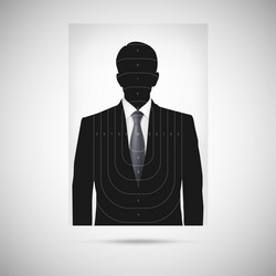 Human silhouette target unknown person Royalty Free Vector