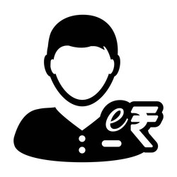 Male person e-rupi indian e-rupee digital Vector Image