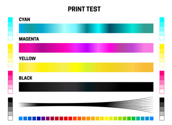 Cmyk print calibration with offset printing marks Vector Image